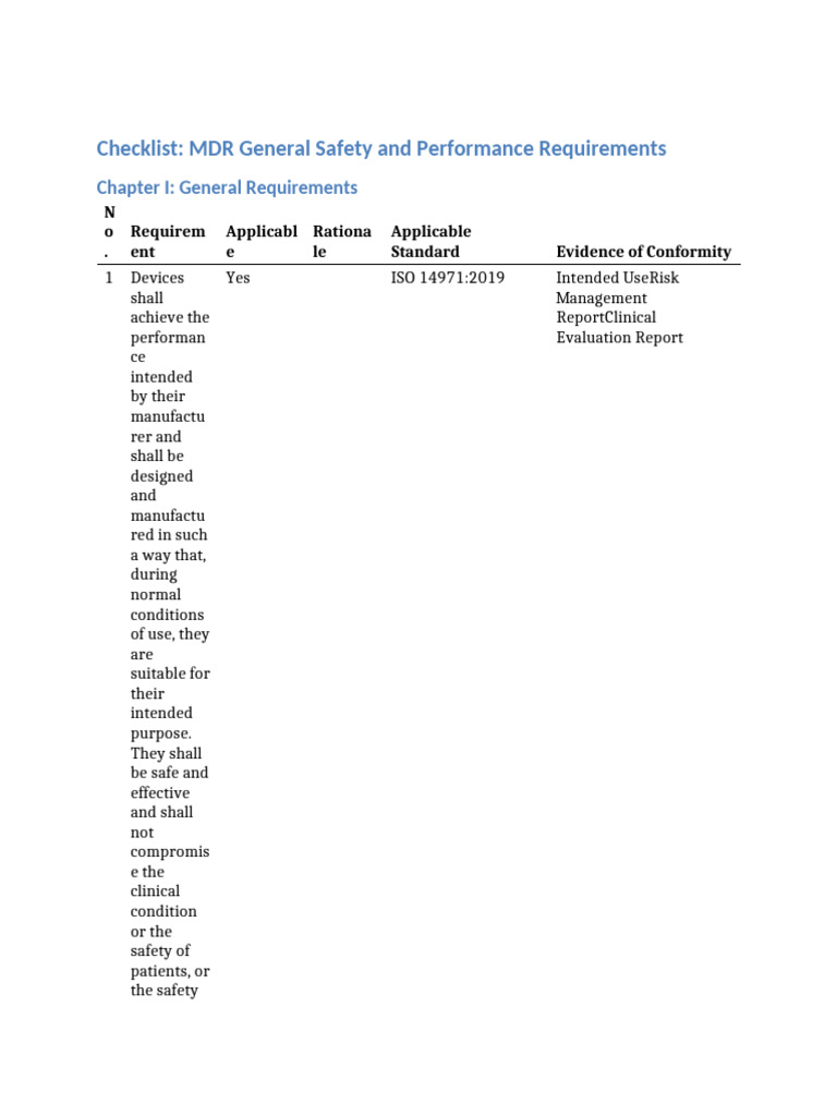 Checklist MDR | PDF | Ionizing Radiation | Radiation
