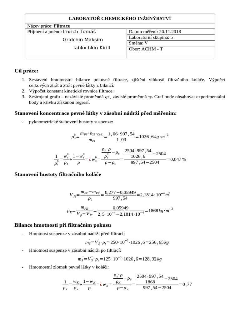 Filtrace Protokol | PDF
