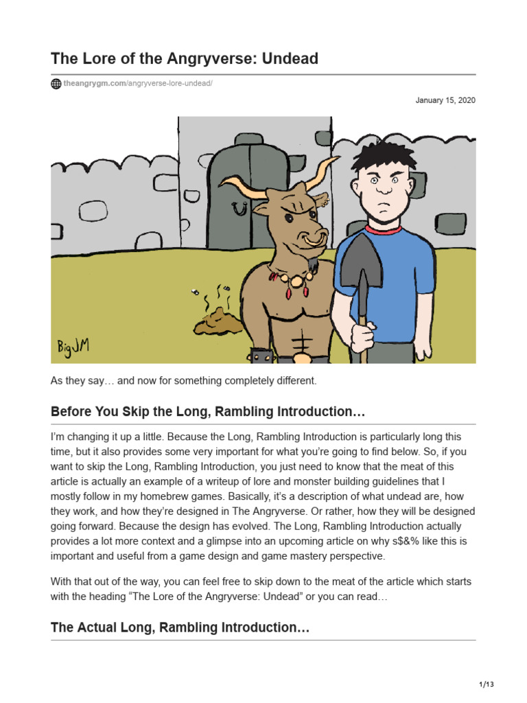 The Lore of The Angryverse Undead | PDF | Soul | Ghosts