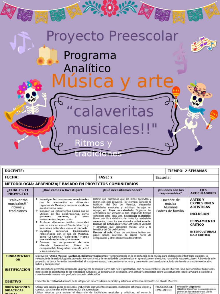 Calaveritas Musicales Preescolar | PDF | Bailes | Canciones