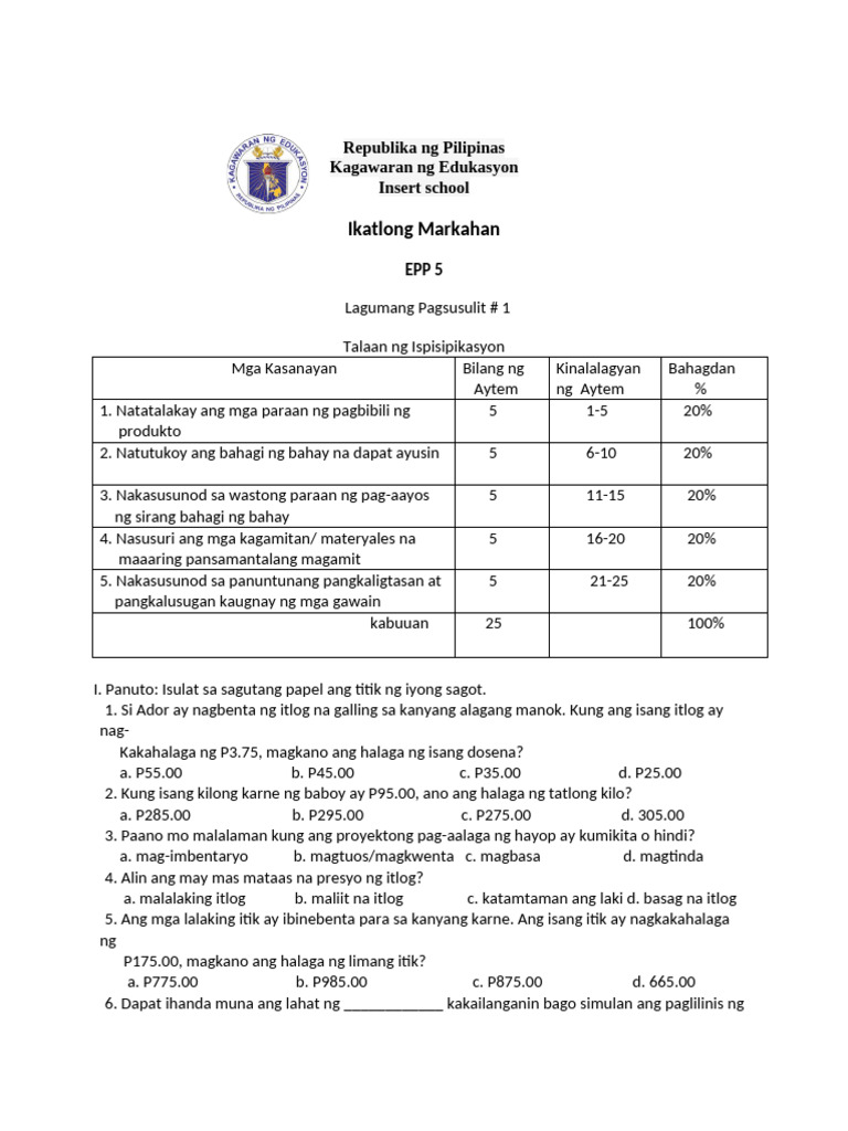 ST - Epp 5 - Q3 | PDF