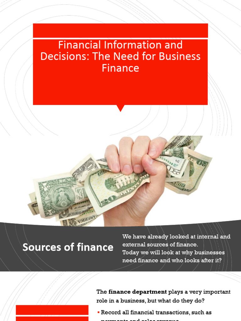 Understanding Business Finance Needs | PDF | Expense | Money