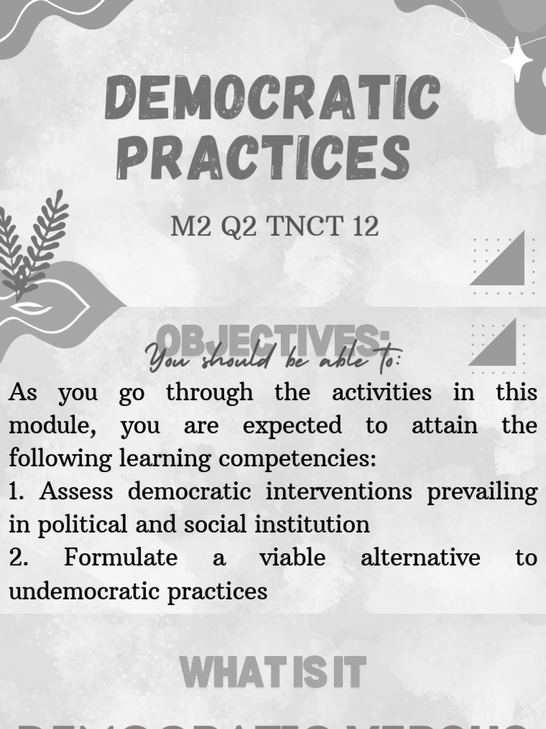 Democratic vs. Undemocratic Practices | PDF | Democracy | Political ...
