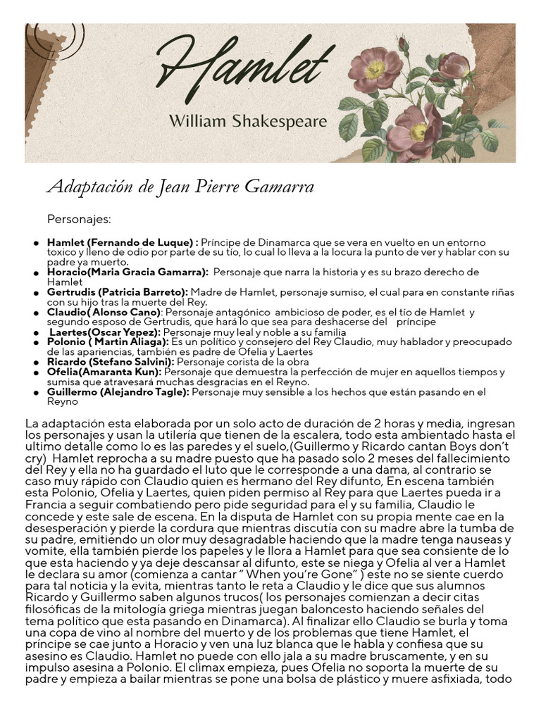 Hamlet Apreciacion - Compressed | PDF | Aldea