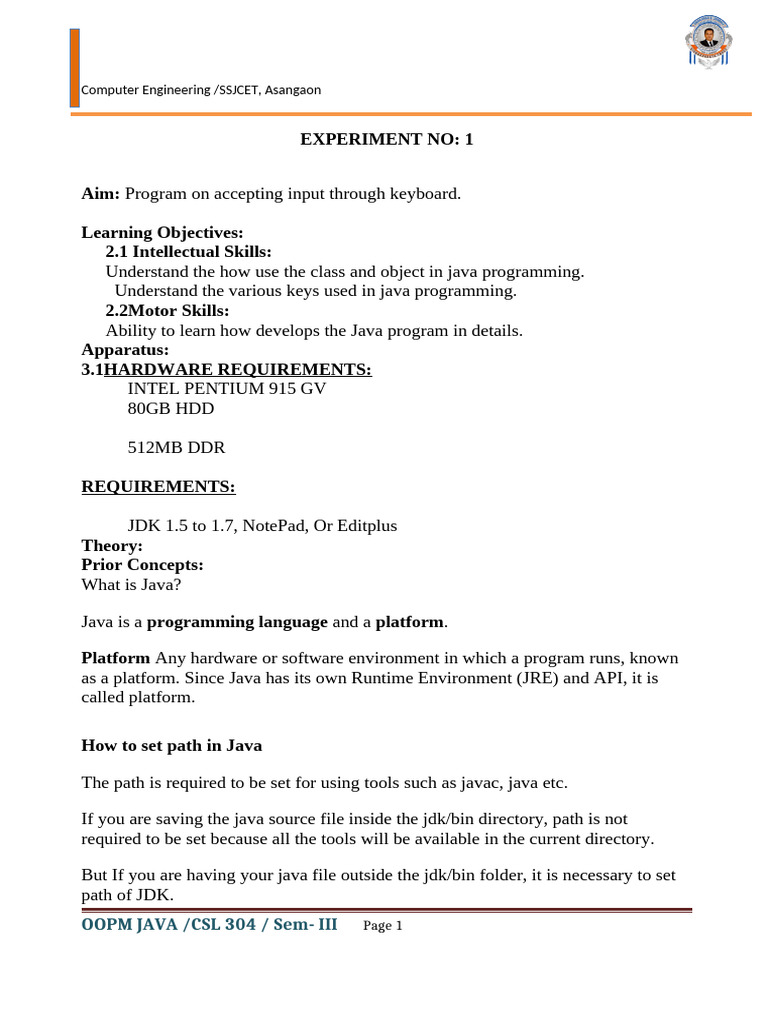 OOPM Lab Manual | PDF | Control Flow | Java Virtual Machine
