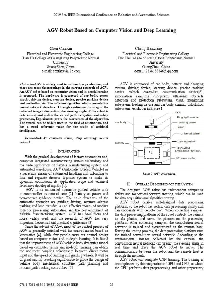 AGV Robot Based On Computer Vision and Deep Learning | PDF | Computer Vision | Artificial Neural ...
