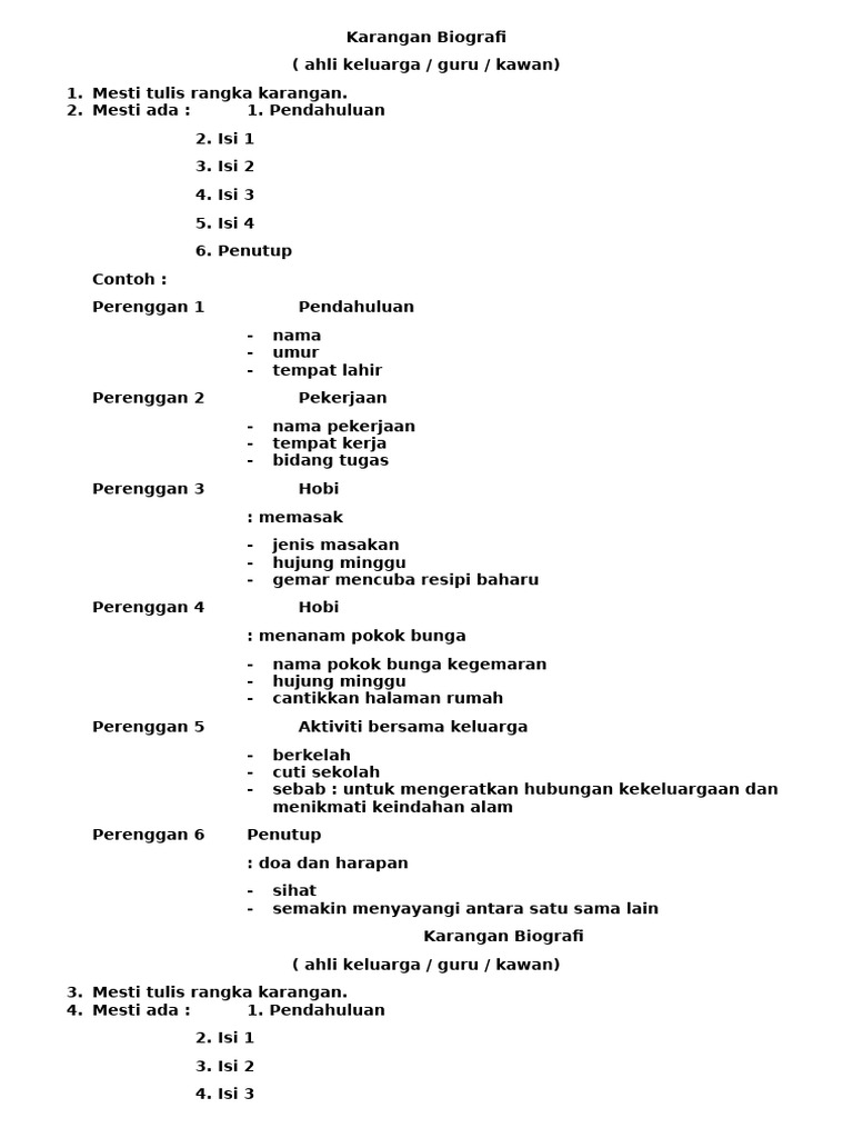 Karangan Biografi Rangka | PDF