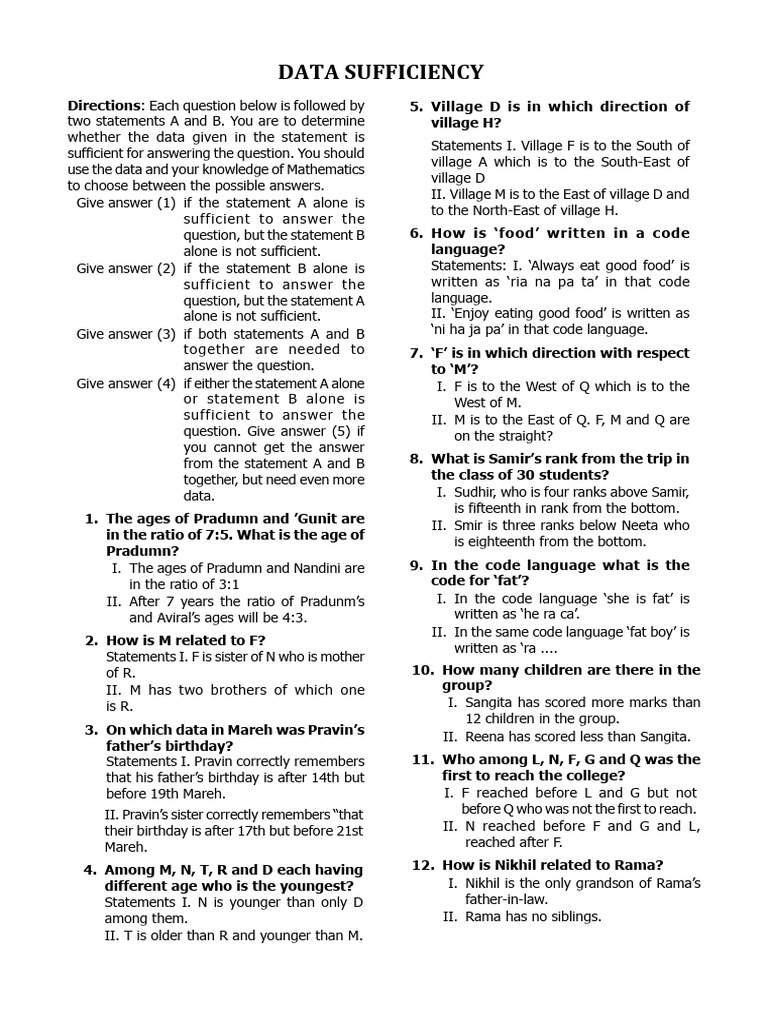 12_DATA_SUFFICIENCY | PDF