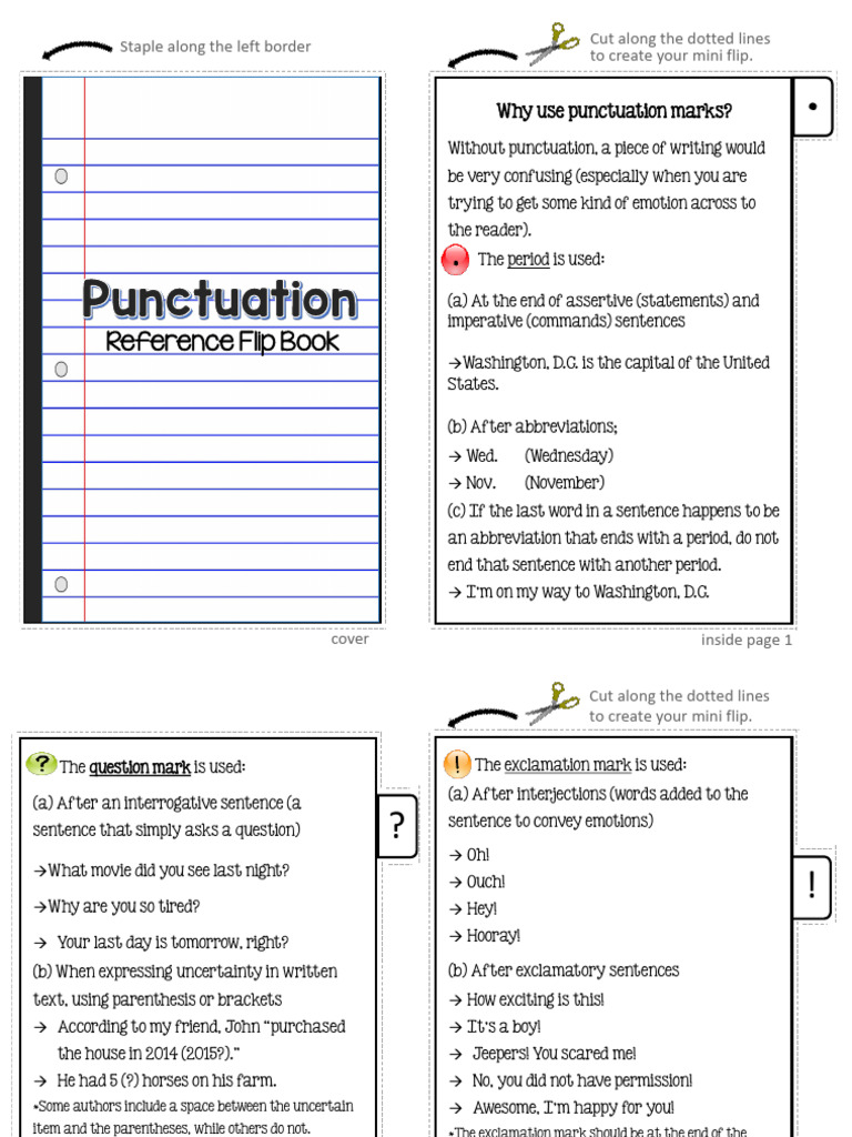 Punctuation Mini Flip | PDF | Sentence (Linguistics) | Semiotics