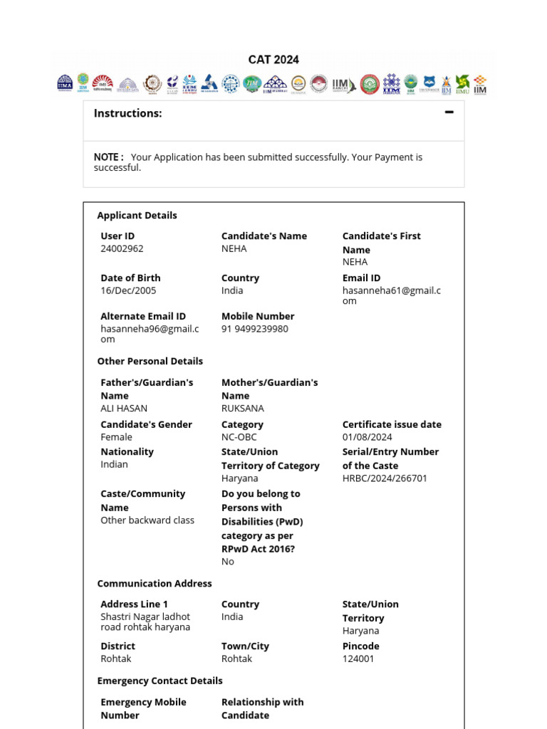 CAT 2024 | PDF | Qualifications