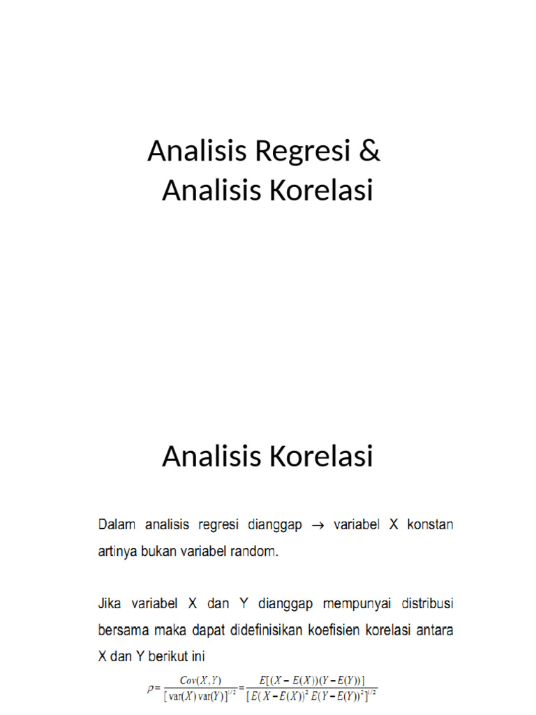 Analisis Regresi dan Korelasi | PDF | Karier & Perkembangan | Kesehatan Holistik