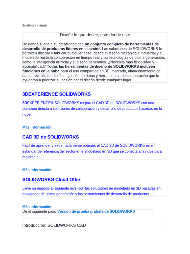 Solidwork Manual | PDF | Computación en la nube | Inteligencia artificial