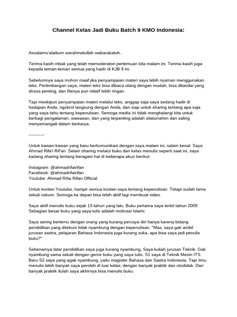 KJB 9 Kmo Materi 1 | PDF