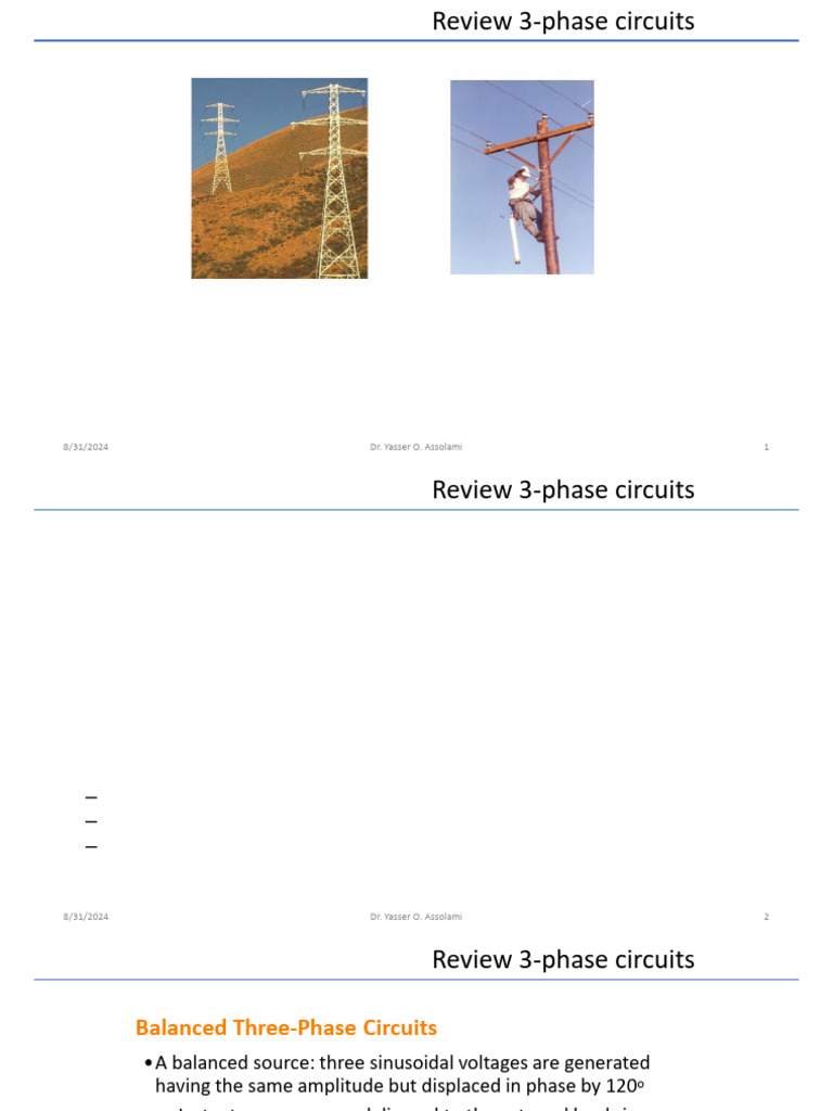 Review 3 Phase Circuits | PDF | Power (Physics) | Metrology