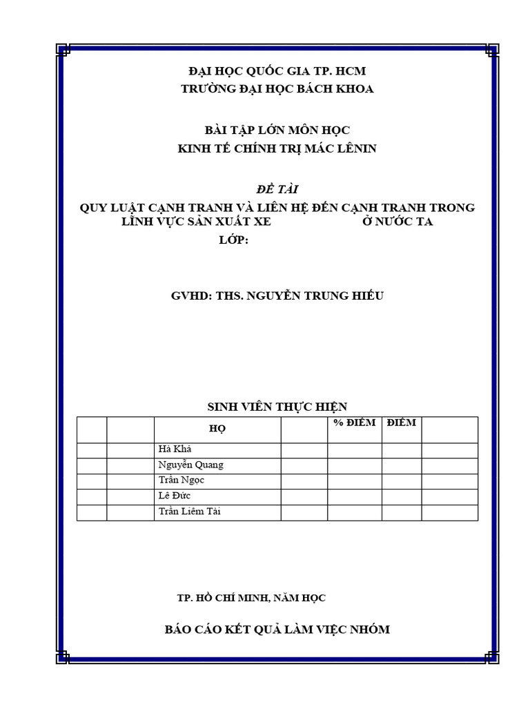 STT Mssv HỌ TÊN % Điểm BTL Điểm BTL GHI CHÚ | PDF
