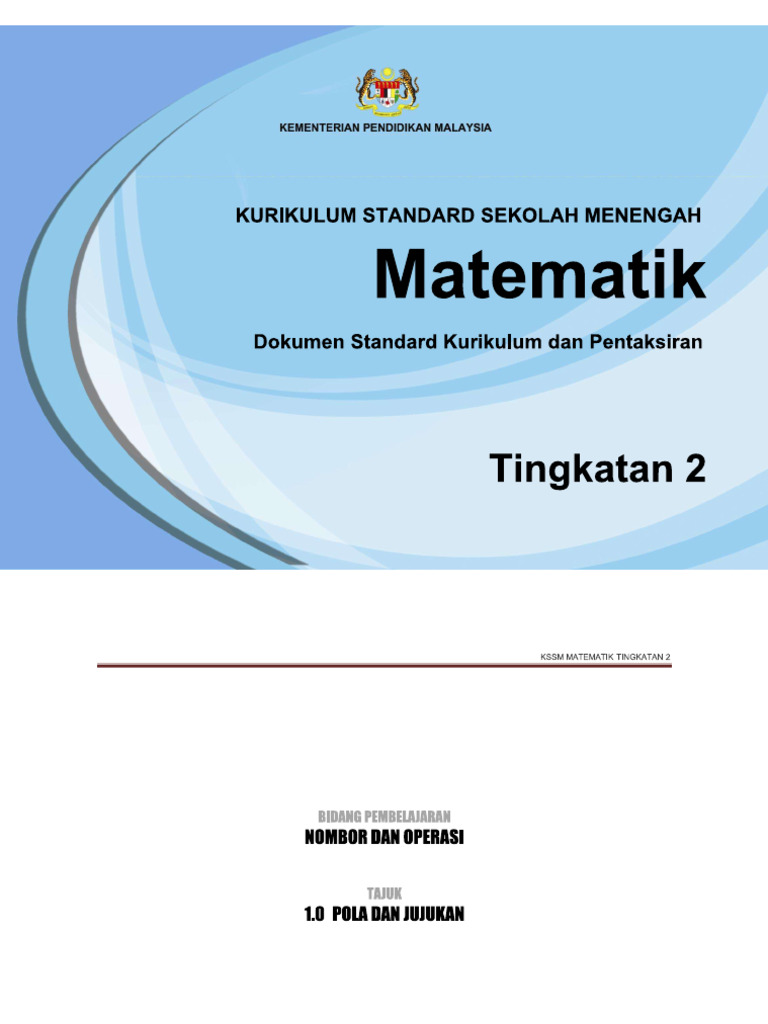 DSKP MATH TING 2 Hitamputih 2 Slide DLM 1 Muka Dan Depan Belakang | PDF