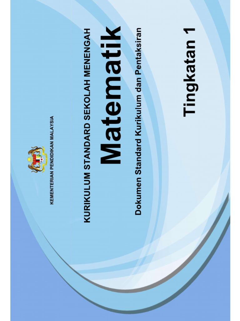 DSKP MATH TING 1 Hitamputih 2 Slide DLM 1 Muka Dan Depan Belakang | PDF