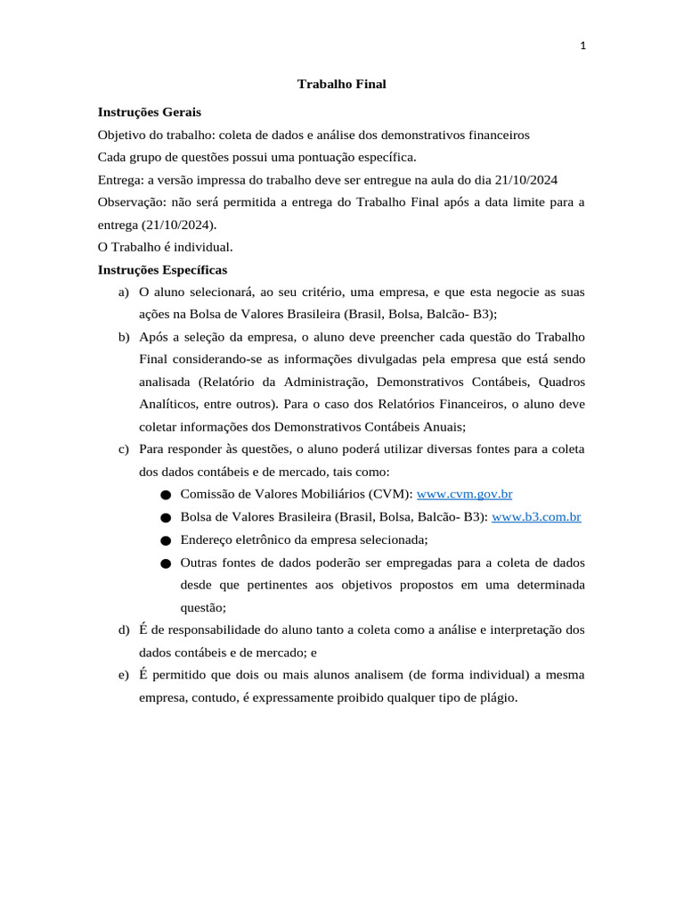 Trabalho Final | PDF | Contabilidade | Balancete