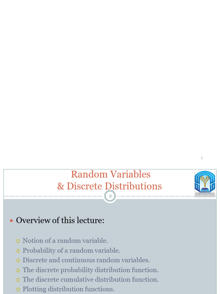 Stat 301 L08 | PDF | Probability Distribution | Random Variable