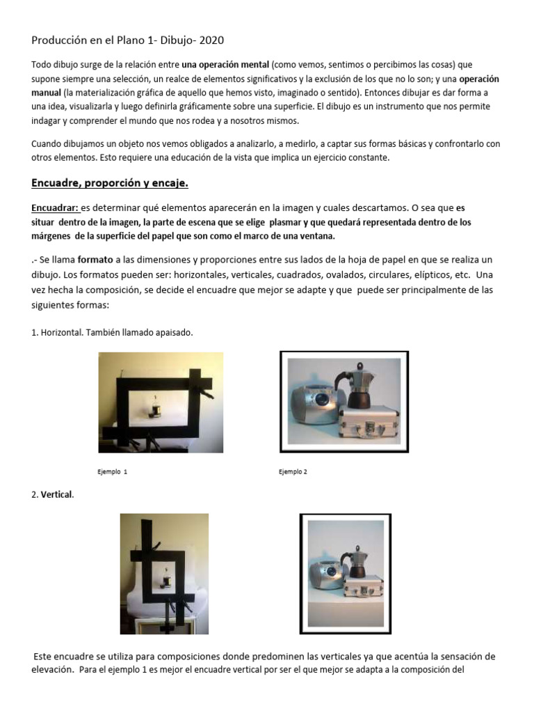Encuadre Proporción Encaje Artes Visuales | PDF | Dibujo