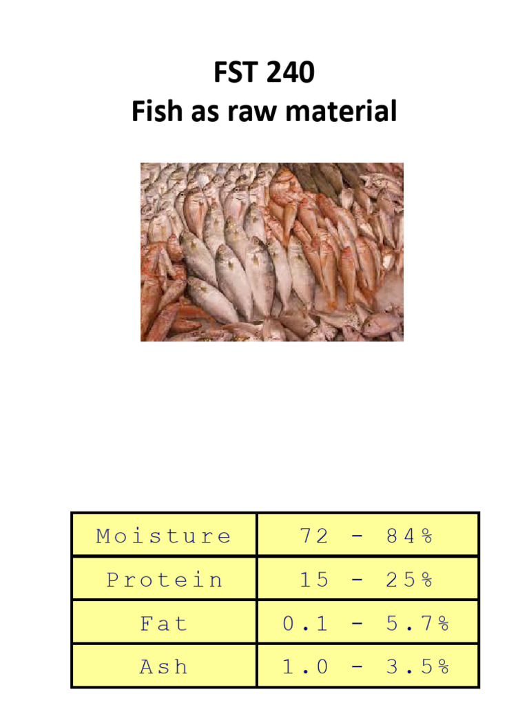 FST 240 Fish As Raw Material | PDF | Cooking, Food & Wine | Science ...