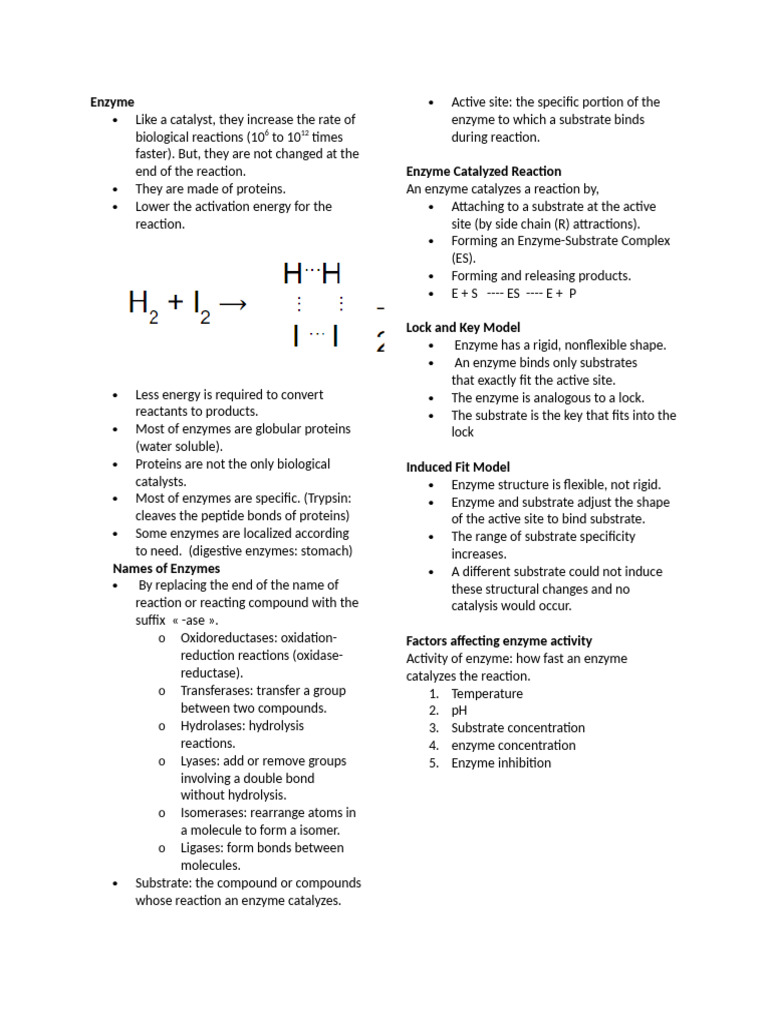 Enzyme Pdf Enzyme Active Site