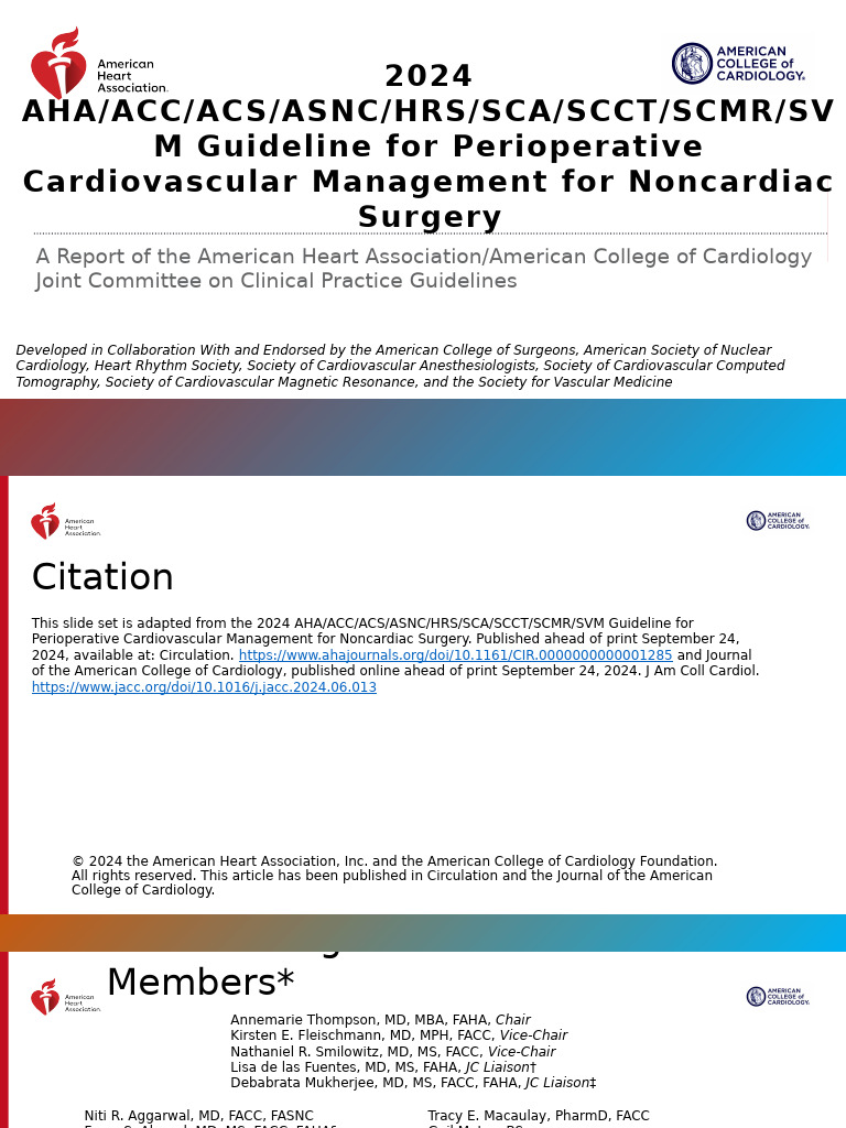 2024 Perioperative CV Management Guideline Slide Set GL | PDF | Blood ...