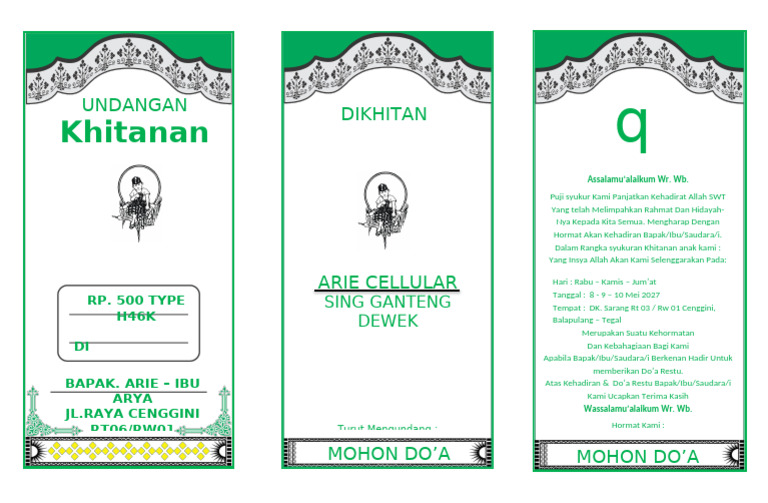 U28 Undangan Walimatul Khitan | PDF