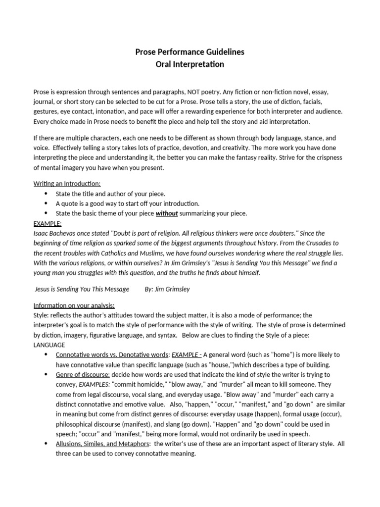 Prose Guidelines | PDF | Punctuation | Plot (Narrative)