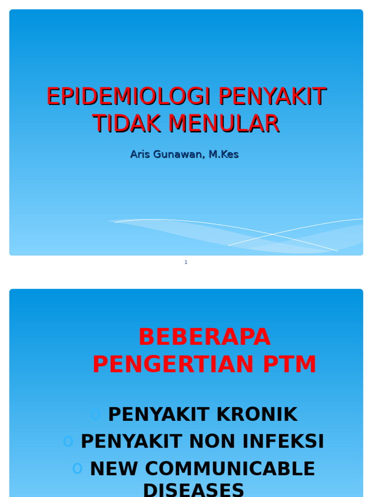 Epidemiologi Penyakit Tidak Menular - PPT 1 | PDF