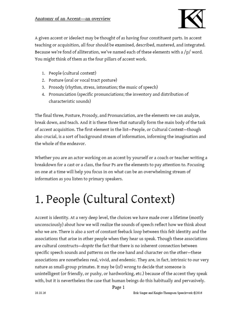 Anatomy of An Accent KTS | PDF | Stress (Linguistics) | Vowel