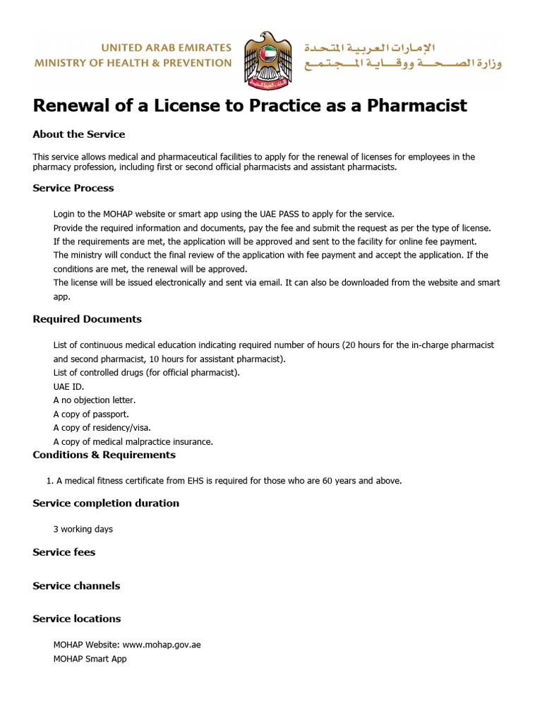 Renewal of A License To Practice As A Pharmacist | PDF | Pharmacist ...