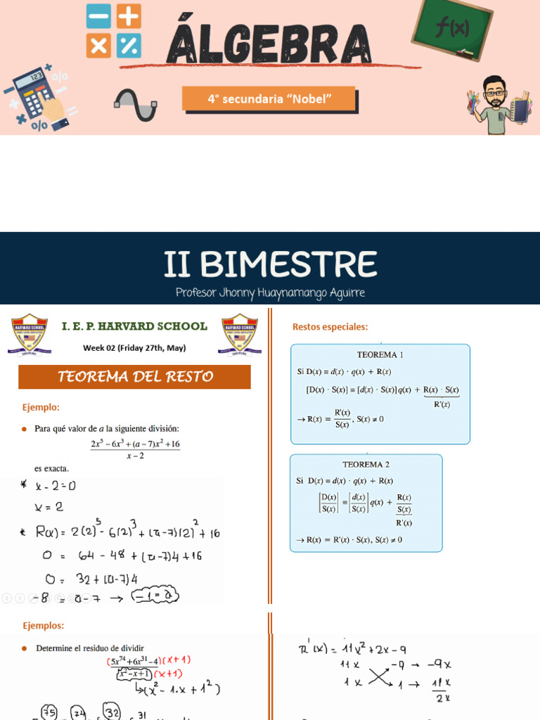 Álgebra 4° - Week 02 | PDF