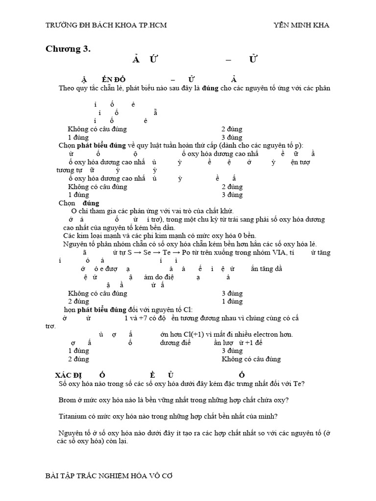 Chương 3. BTTN Phan Ung OXH-Kh | PDF
