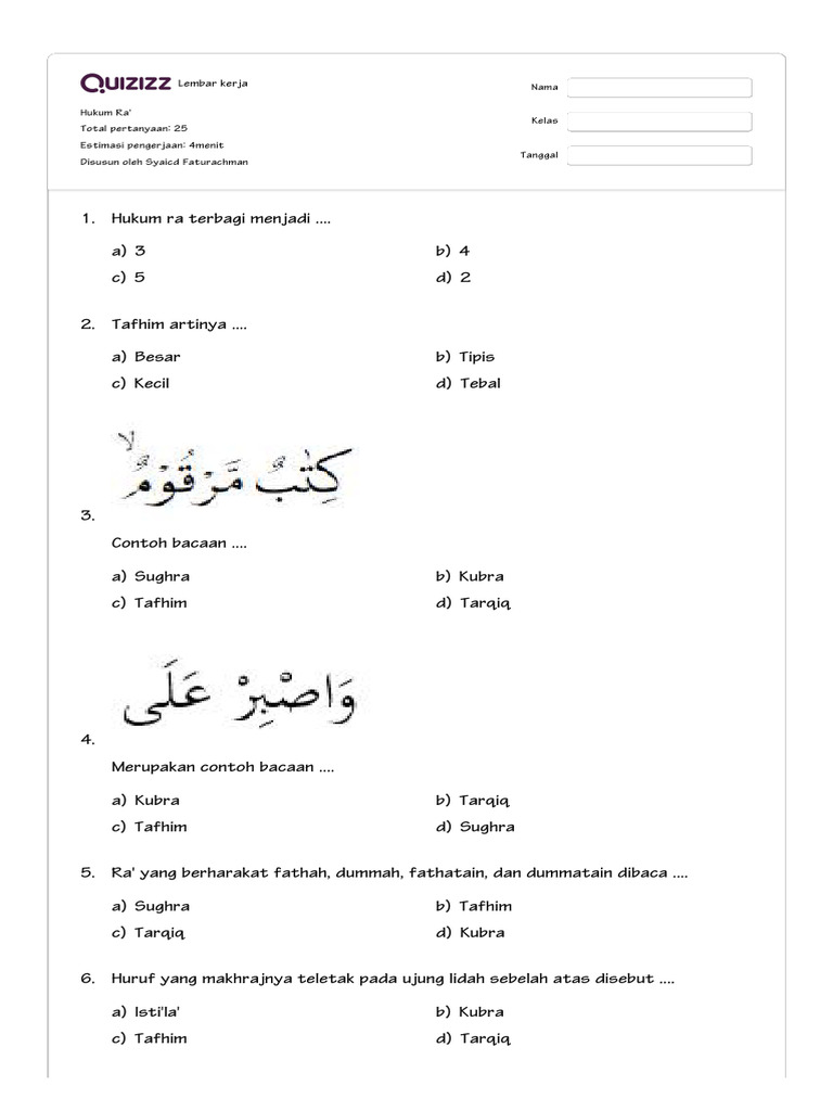 Hukum Ra' - Quizizz | PDF | Agama & Spiritualitas