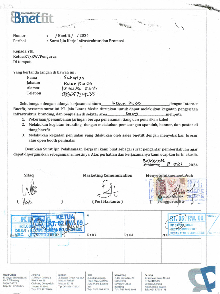 Permit Bojong Gede - RW009 | PDF