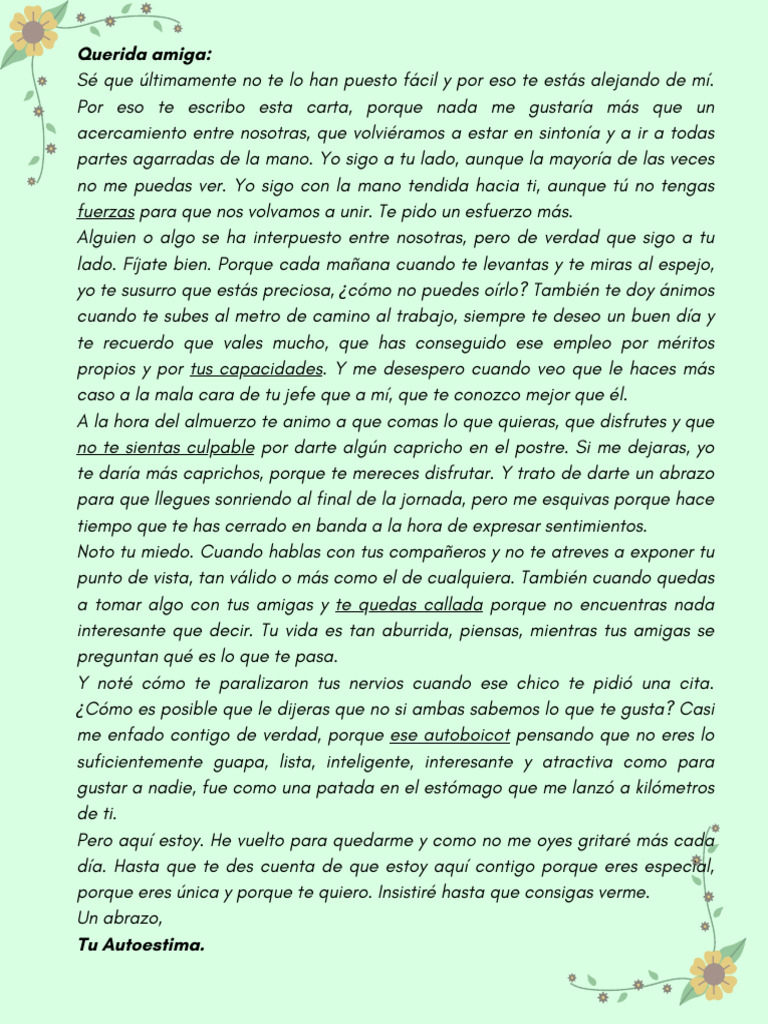 Cartas Amor Propio | PDF | Autoestima | Amor