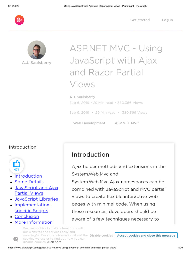 Using JavaScript With Ajax and Razor Partial Views - Pluralsight ... Using JavaScript With Ajax and Razor Partial Views - Pluralsight ...