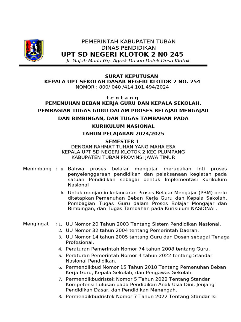 SKPBM 2024 - 2025 Sem 1 Klotok 2 | PDF