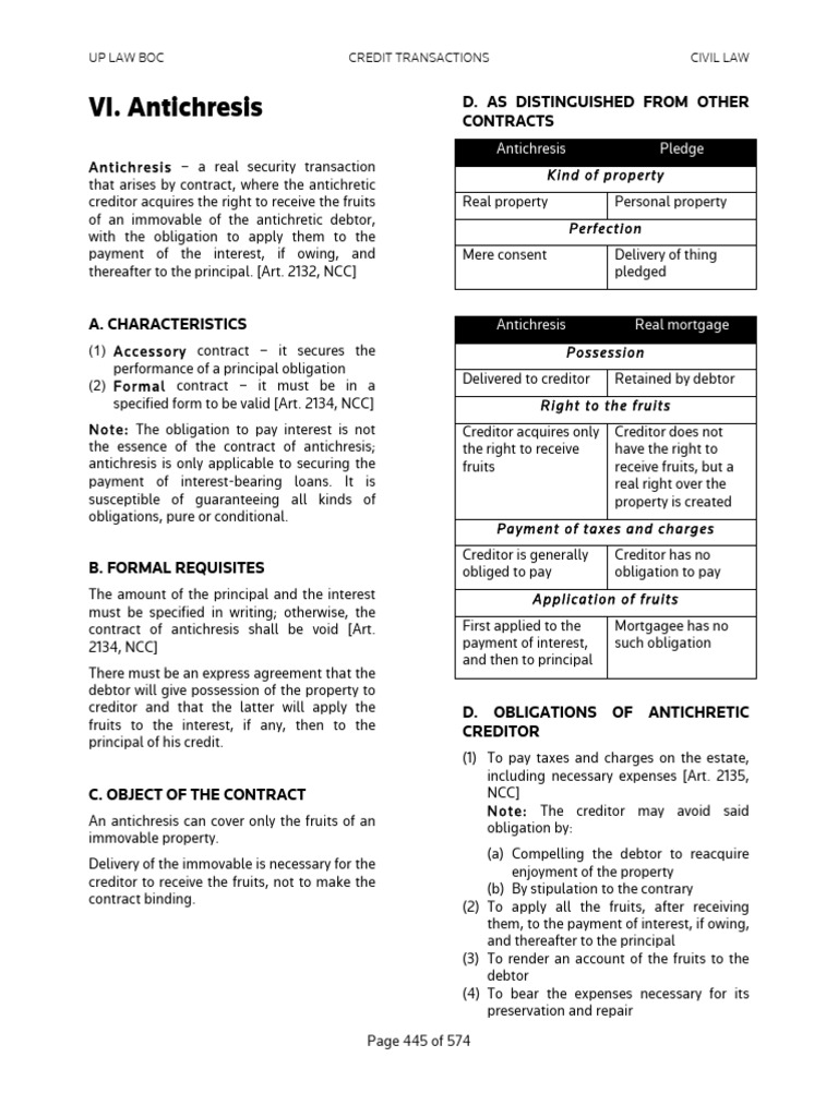 Up - Law - Boc - Civil - Law (2) - 468 | PDF | Debtor | Creditor