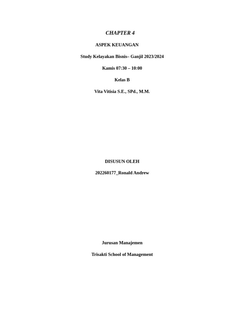 Ronald Abdrew Resume | PDF | Pengelolaan Keuangan & Uang