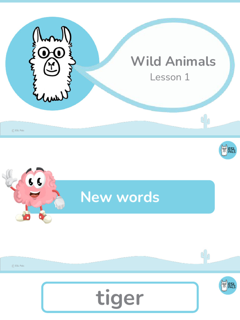 ESL Wild Animals Vocabulary Lesson | PDF