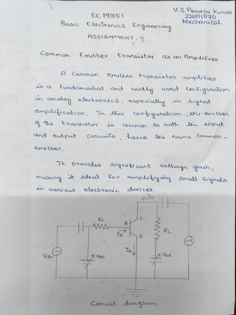 Basics of Transistor Amplifiers | PDF