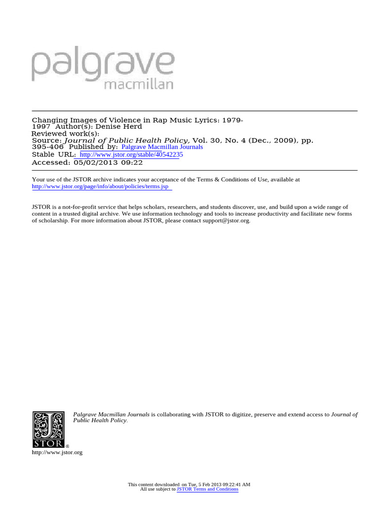 Herd (2009) Changing - Images - of - Violence - in - Rap - Music YA ...