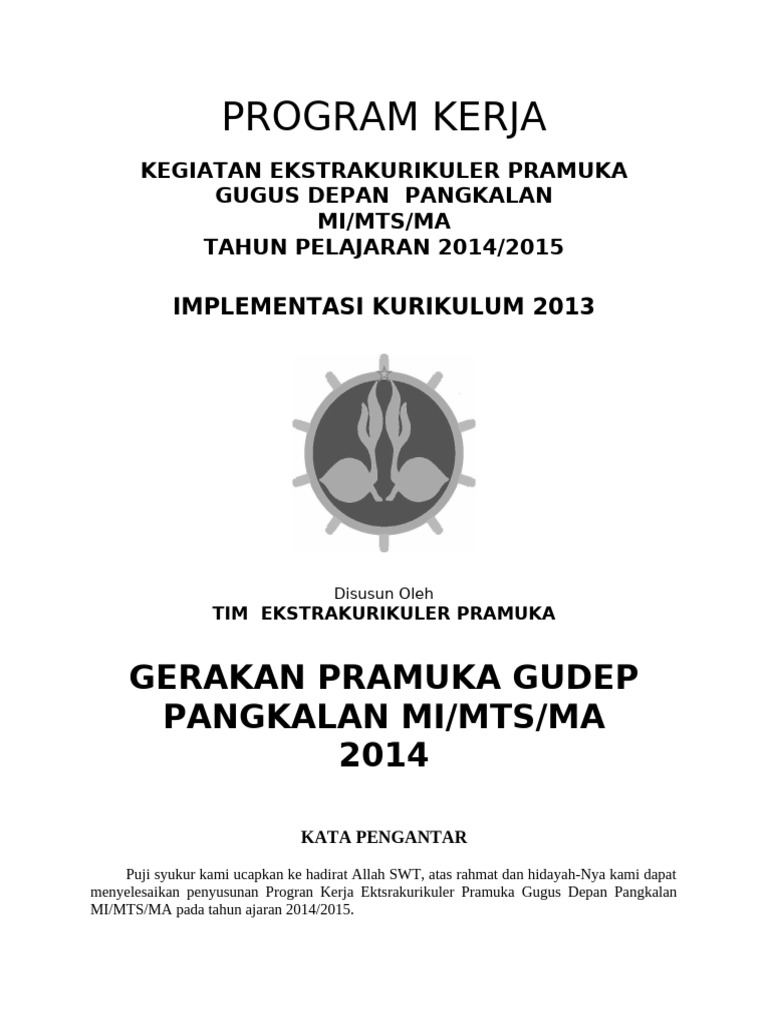 Program Kerja Pramuka Implementasi K13 | PDF