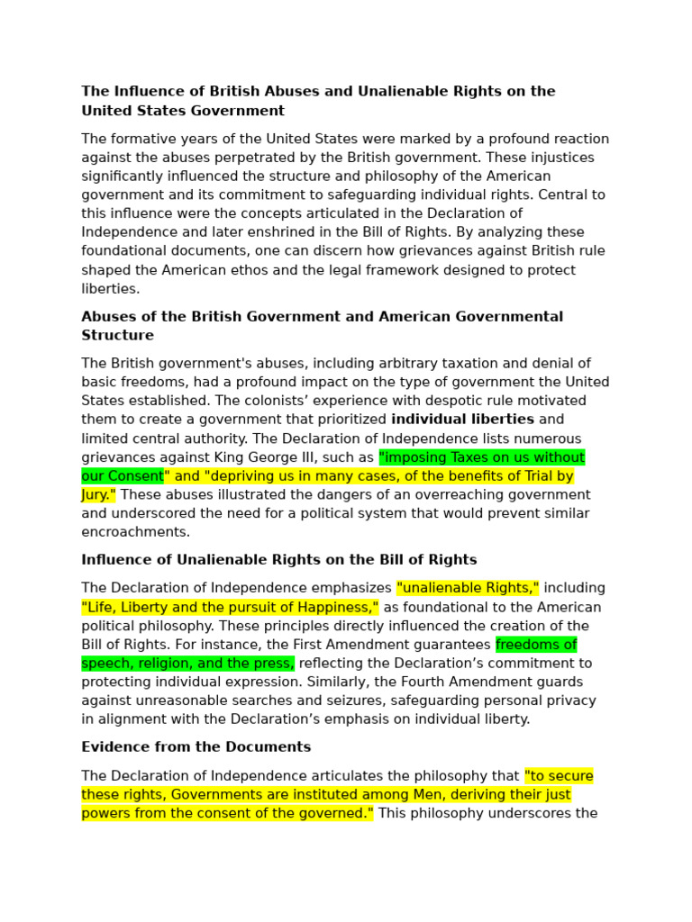 Essay | PDF | United States Bill Of Rights | Rights