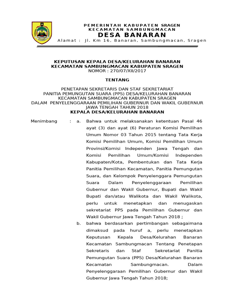 SK. Sekretariat PPS | PDF