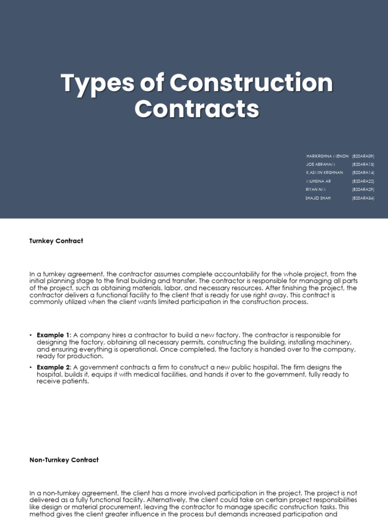 Types of Construction Contracts | PDF | Economies