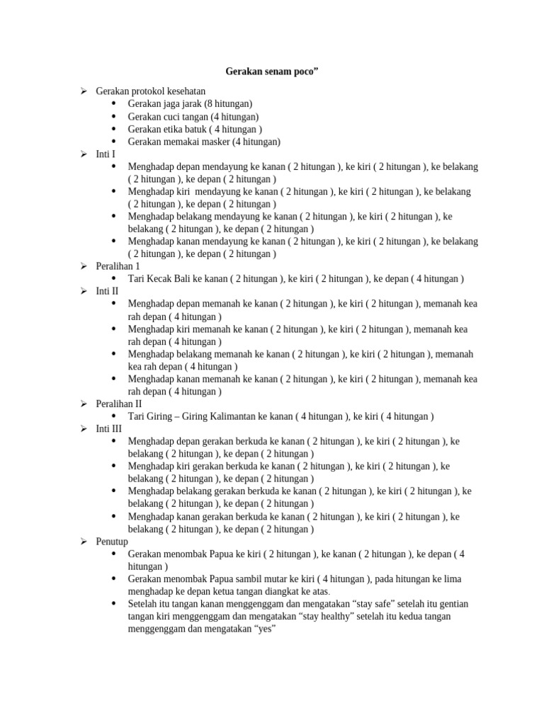 Gerakan Senam Poco Poco | PDF