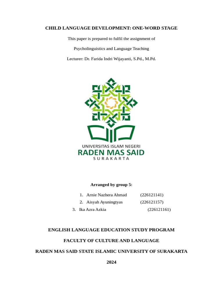 Child - Language - Development - Kel 5 (1) - 1 | PDF | Language Development | Language Acquisition